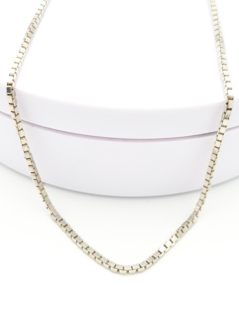 Sterling Silver Layering Box Chain, Vintage 925 Pre-loved Necklace ...