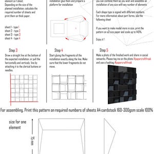 Papercraft 3D INSTALLATION SQUARES 3 Version Templates Pepakura Low ...