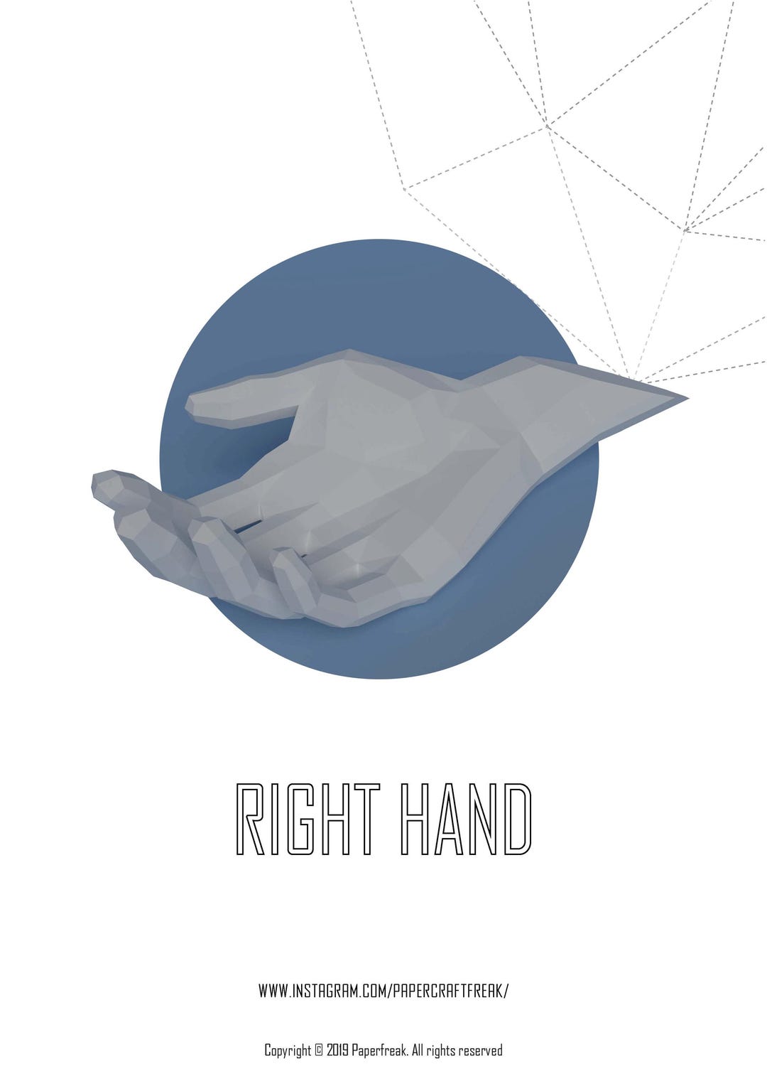 Papercraft 3D HAND WITH NAILS Pepakura Template Engagement Low ...