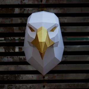 Papercraft 3D EAGLE Head Pepakura PDF Template Low Poly Paper Sculpture ...