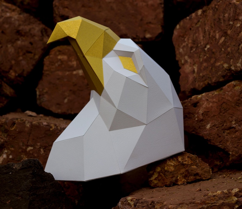 Papercraft 3D EAGLE Head Pepakura PDF Template Low Poly Paper Sculpture ...
