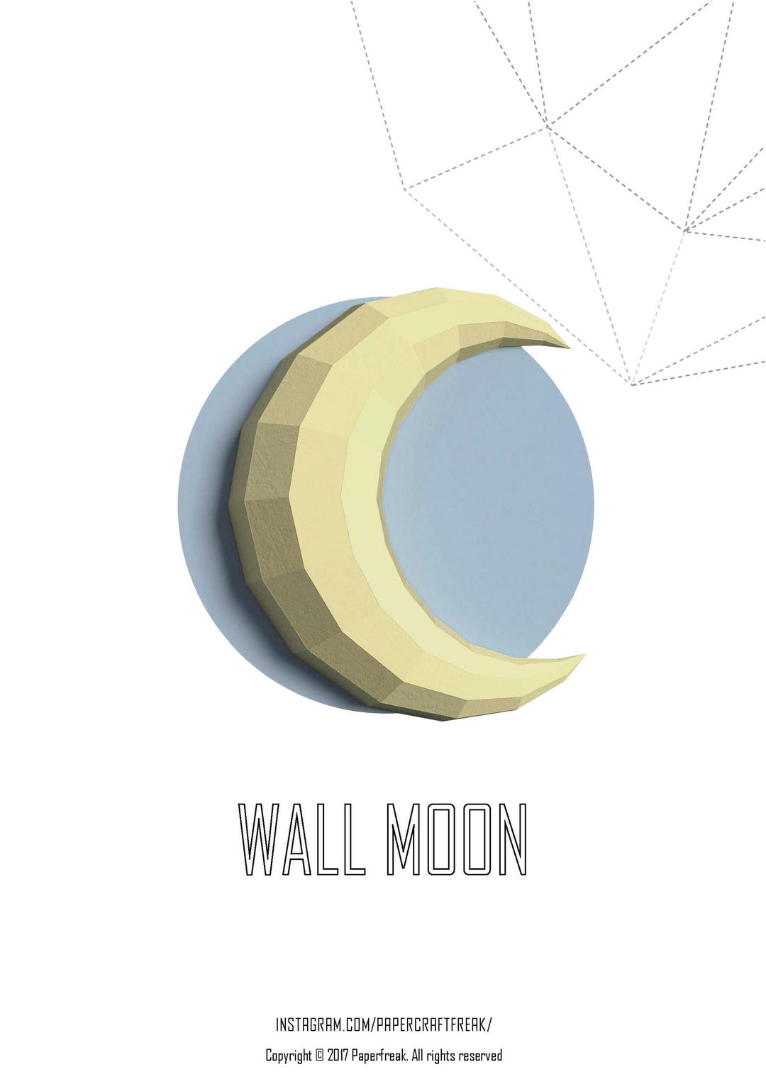 Papercraft 3D MOON + Bonus STARS Pepakura Pattern 2 Files of the Wall ...