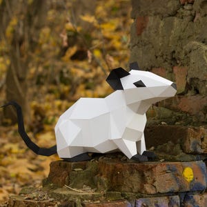 Papercraft 3d RAT MOUSE #2 Low Poly Paper Sculpture Diy Gift Decor Kids ...