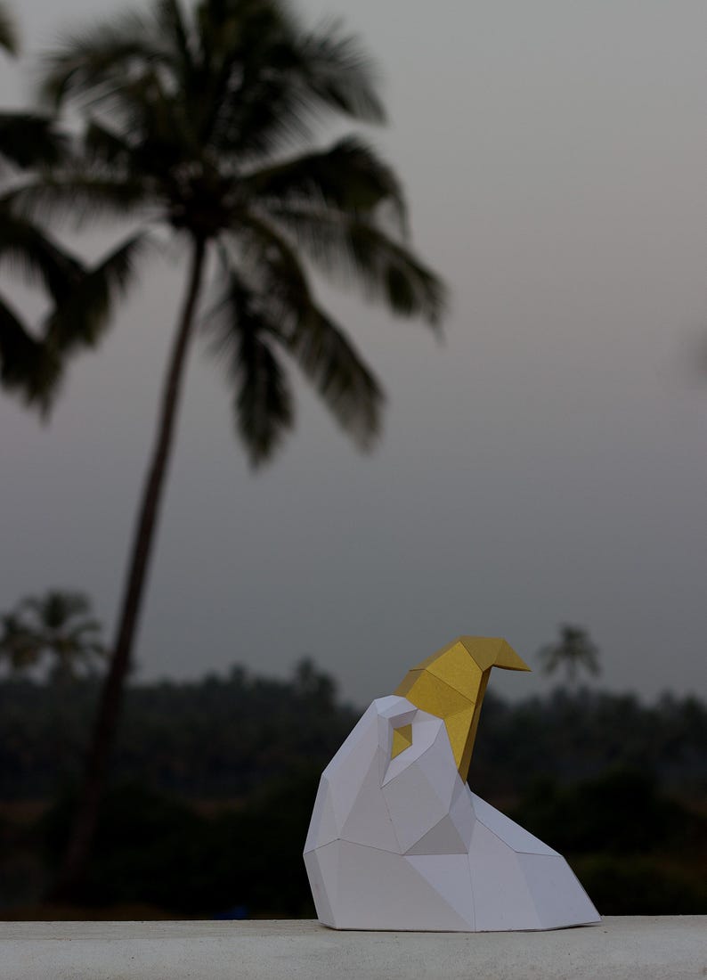 Papercraft 3D EAGLE Head Pepakura PDF Template Low Poly Paper Sculpture ...