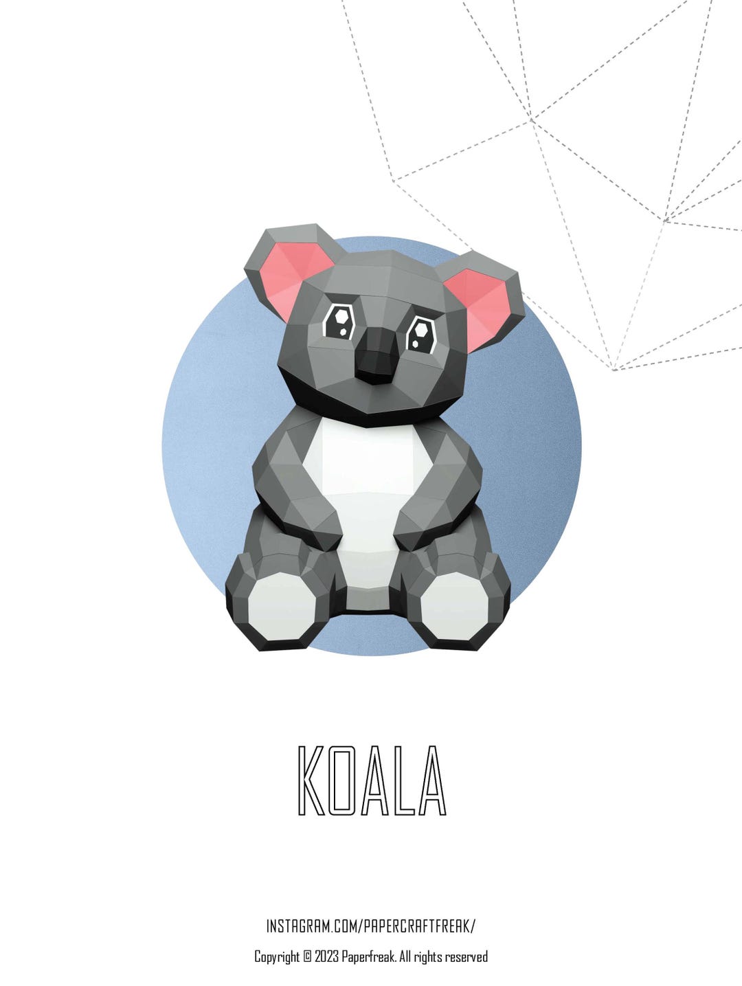 Papercraft 3D BABY KOALA TOY Pepakura Low Poly Paper Sculpture Diy Gift ...