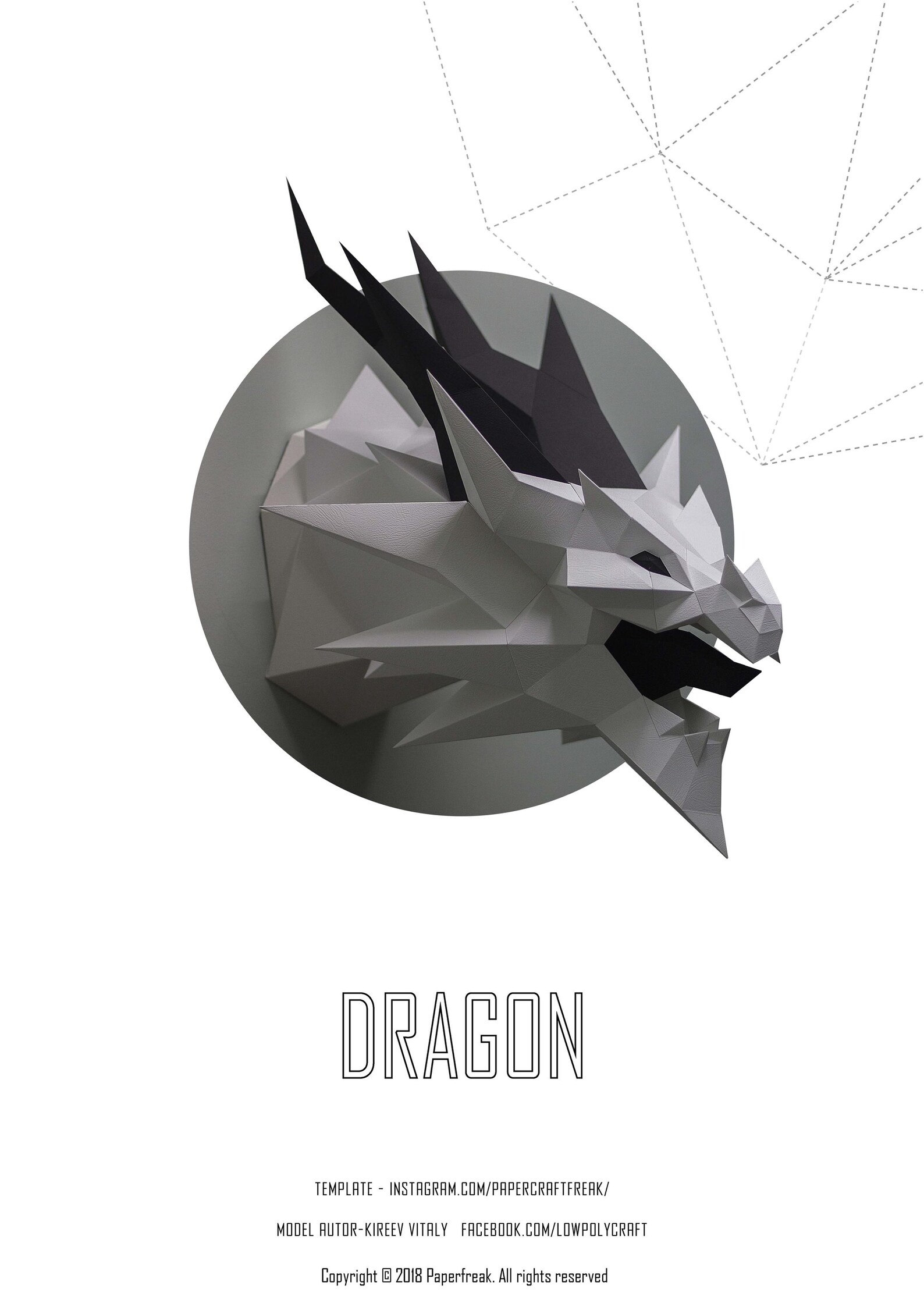 Papercraft 3d DRAGON Sculpture Pepakura Wall Decor Smaug From Fantasy ...