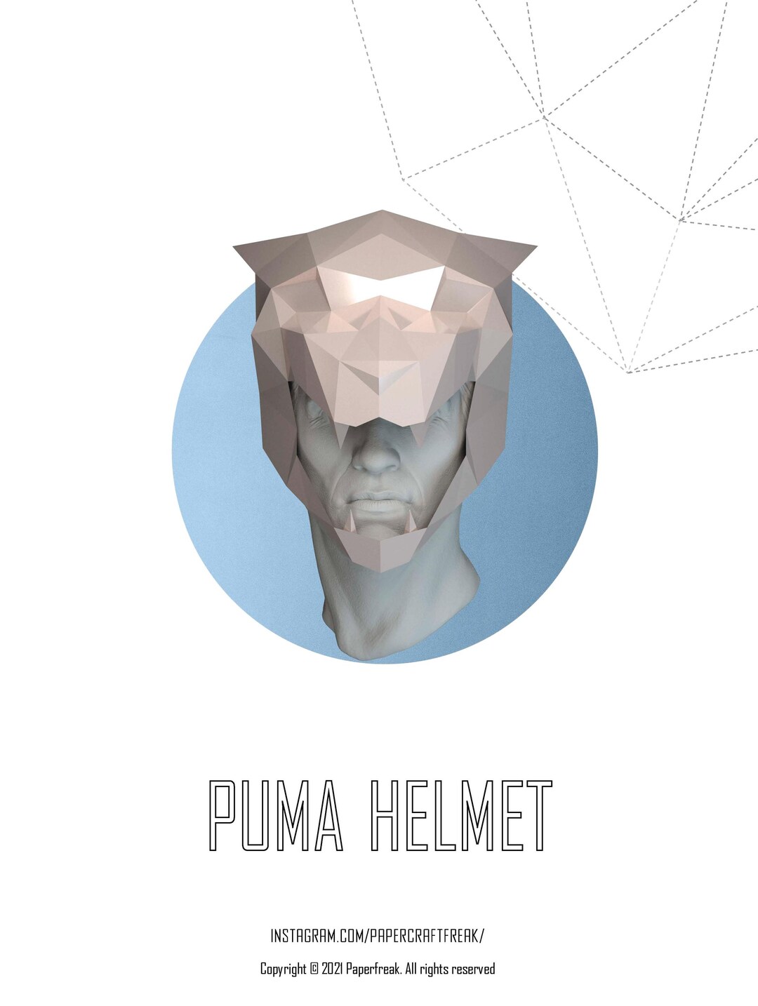 Papercraft 3D TIGER HELMET MASK Cat Fantasy Animal Halloween Pepakura ...