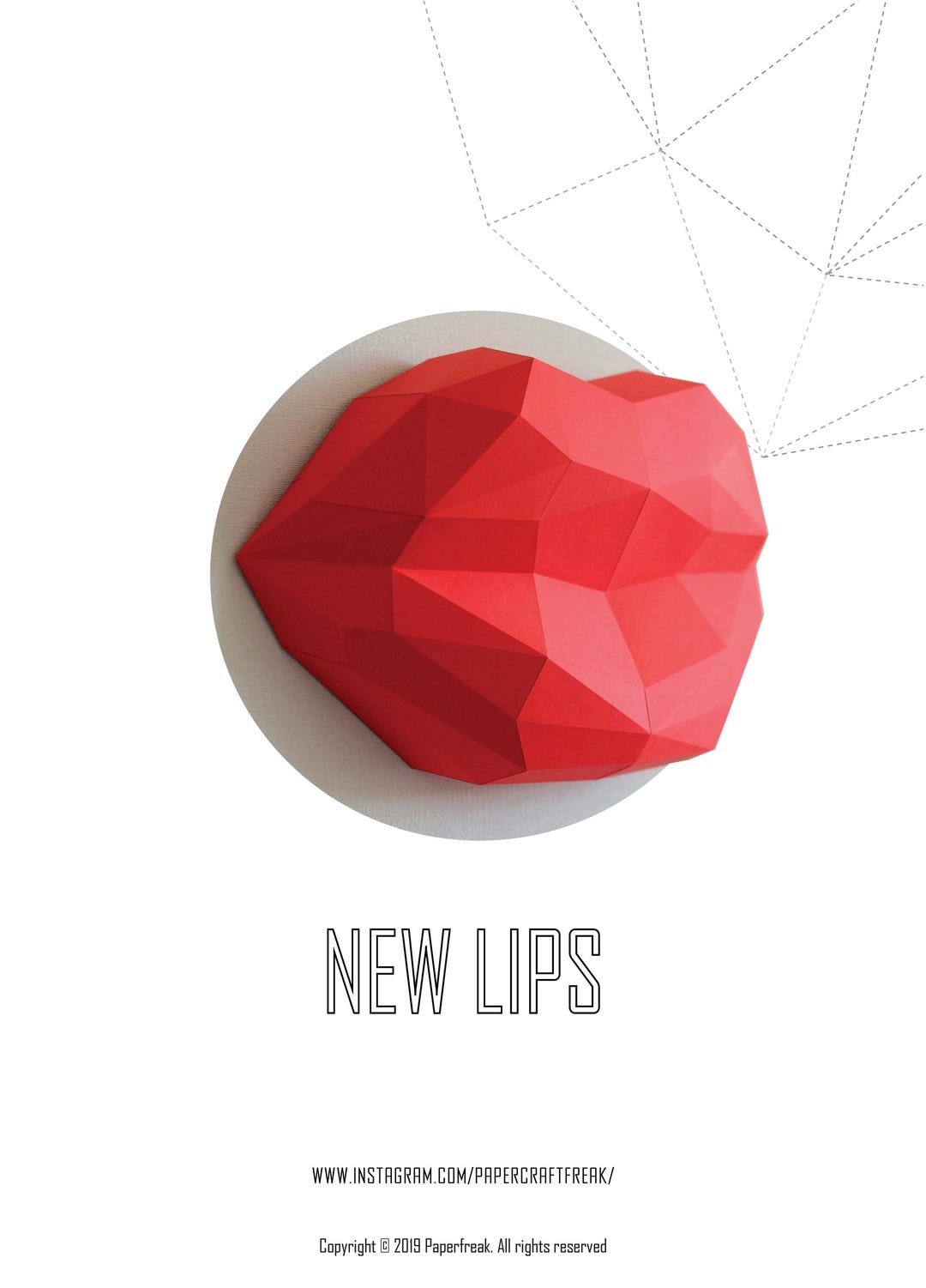 Papercraft LIPS CLOSED Puckered Mouth 3d Low Poly Template Paper ...