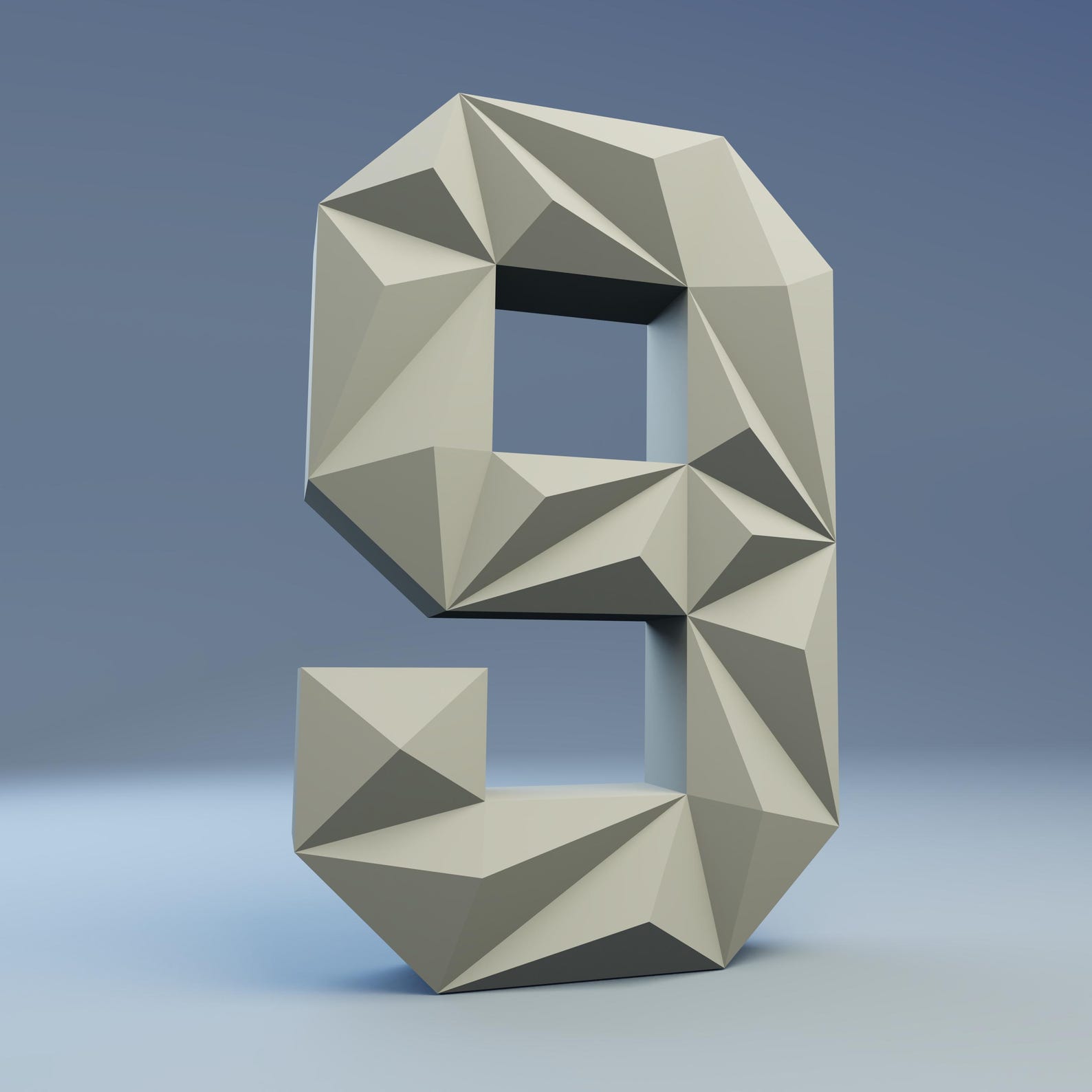 Papercraft 3D NINE 9 NUMBER Birthday Party Decor Pepakura Low Poly ...