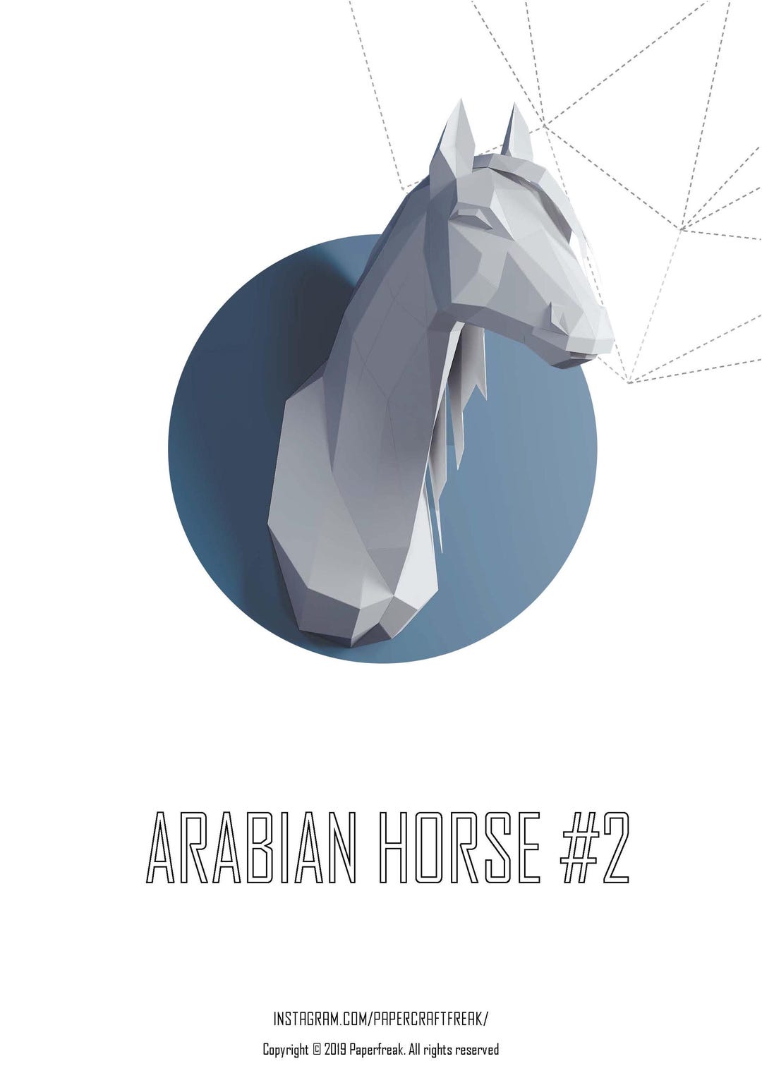 Papercraft 3D ARABIAN HORSE HEAD 2 Low Poly Unicorn Paper Sculpture Diy ...