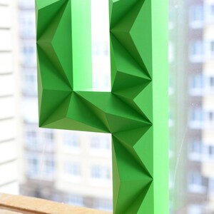 Papercraft 3D FOUR 4 NUMBER Birthday Party Decor Pepakura Low Poly ...