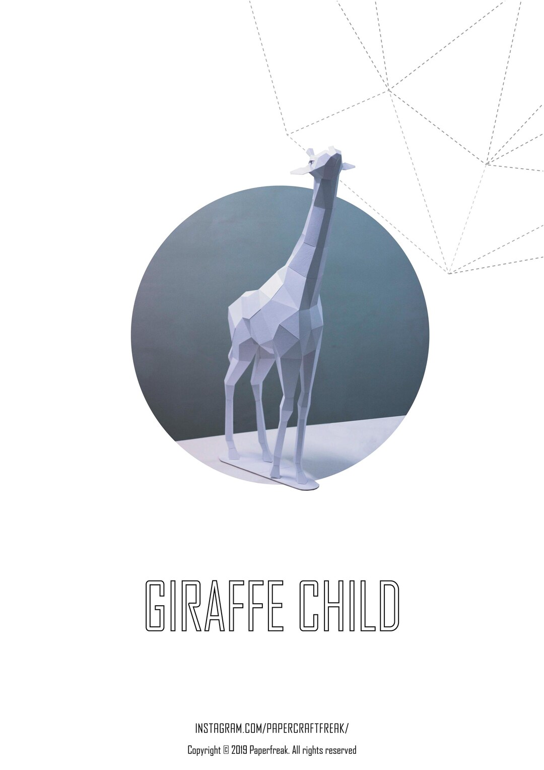 Papercraft 3D GIRAFFE CHILD Pepakura Pdf Template Low Polygonal Paper ...