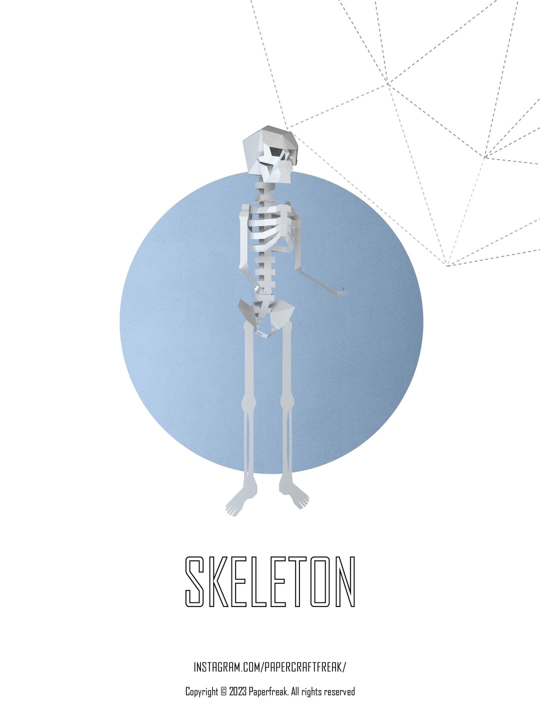 Papercraft 3D SKELETON SCULL and BONES Halloween Party Decor Pepakura ...