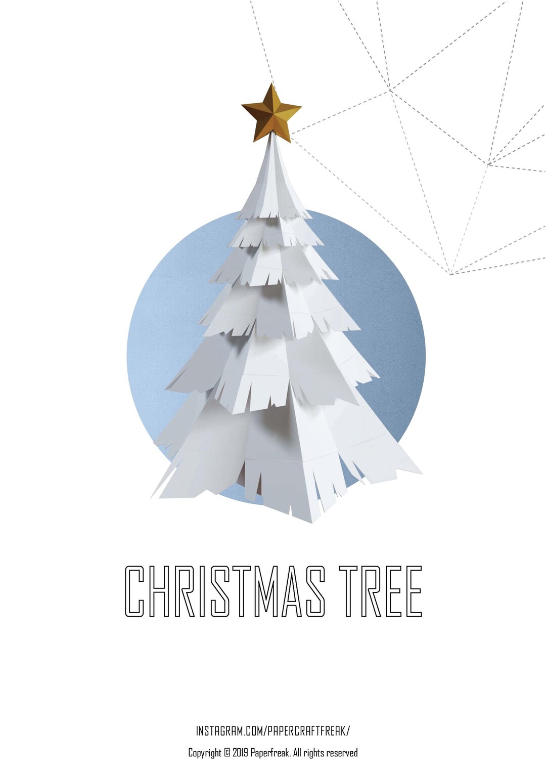 Papercraft 3D CHRISTMAS PINE TREE New Year Party Decor Pepakura Low ...