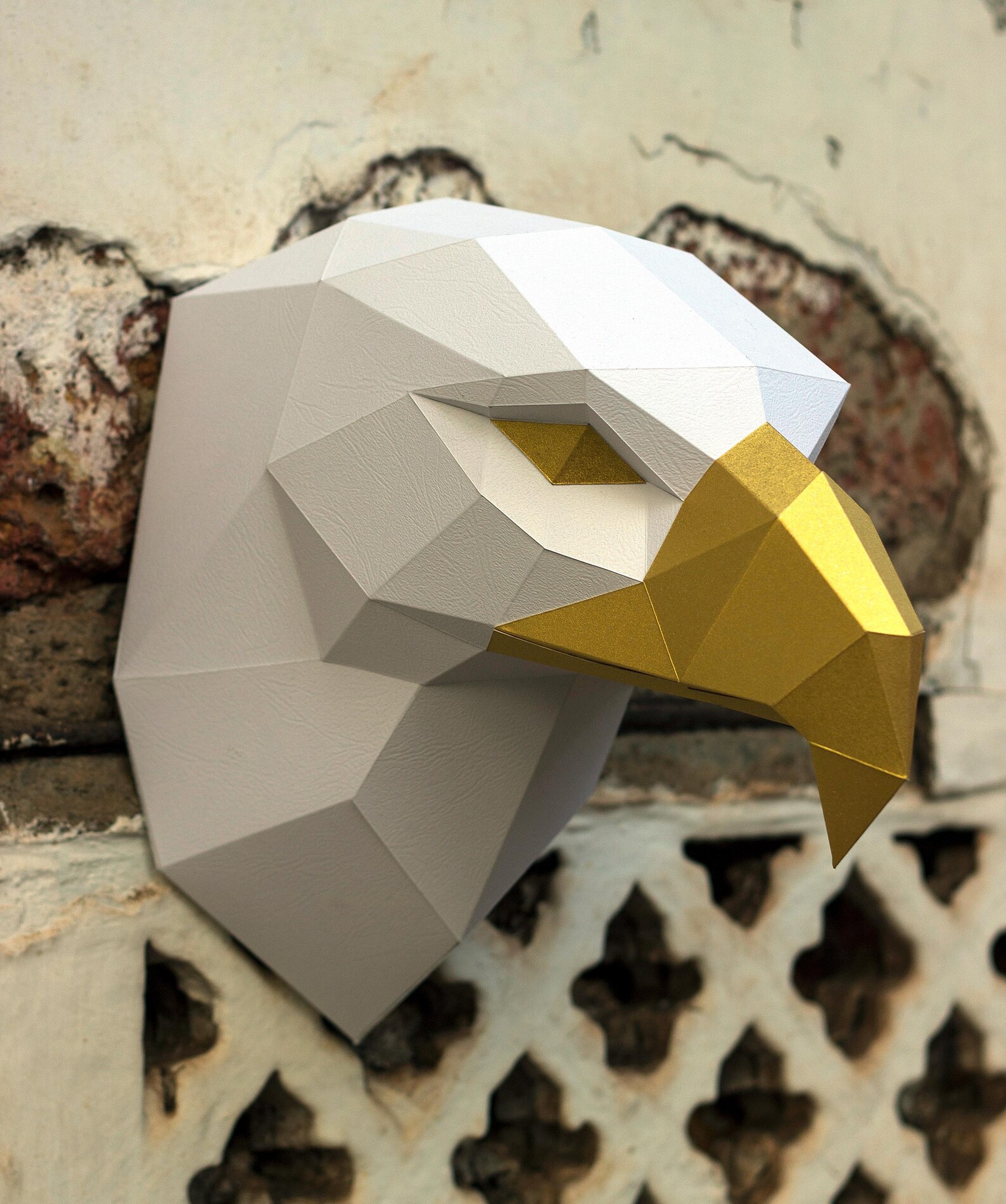 Papercraft 3D EAGLE Head Pepakura PDF Template Low Poly Paper Sculpture ...