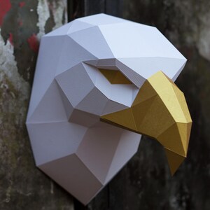 Papercraft 3D EAGLE Head Pepakura PDF Template Low Poly Paper Sculpture ...