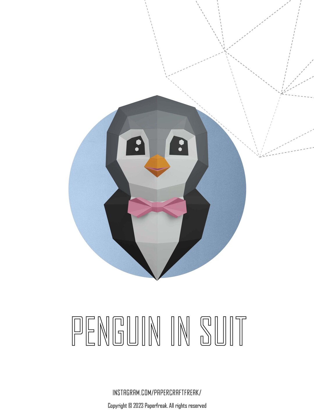 Papercraft 3D PENGUIN in SUIT Pepakura Low Poly Paper Sculpture Diy Toy ...