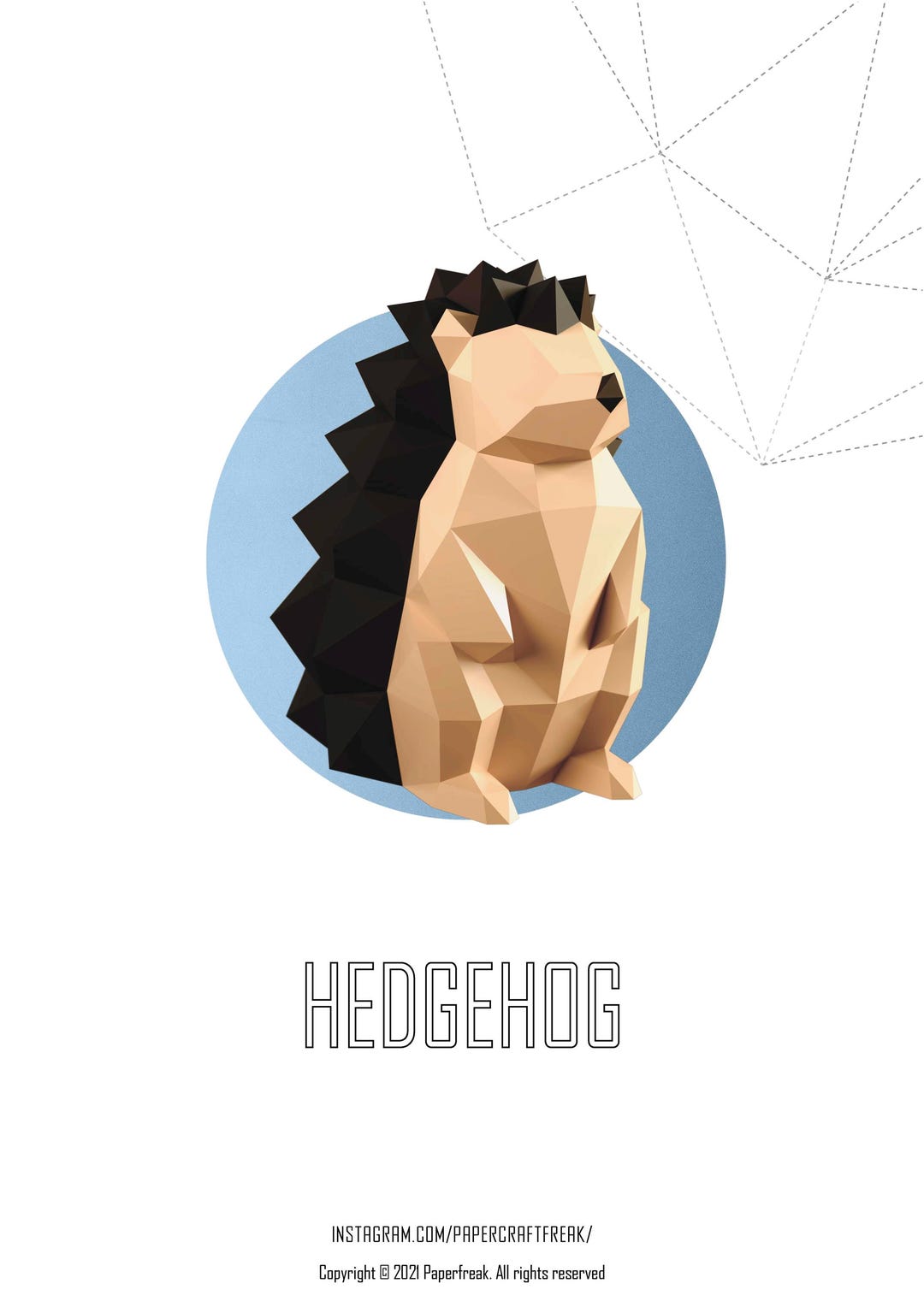 Papercraft 3D HEDGEHOG Low Poly Paper Sculpture Diy Gift Decor Kids ...