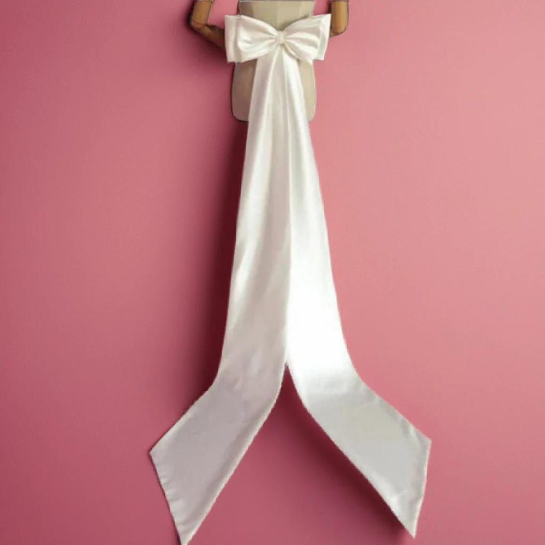 Giant Detachable Satin Bridal Bow With Train,wedding Dress Bow ...