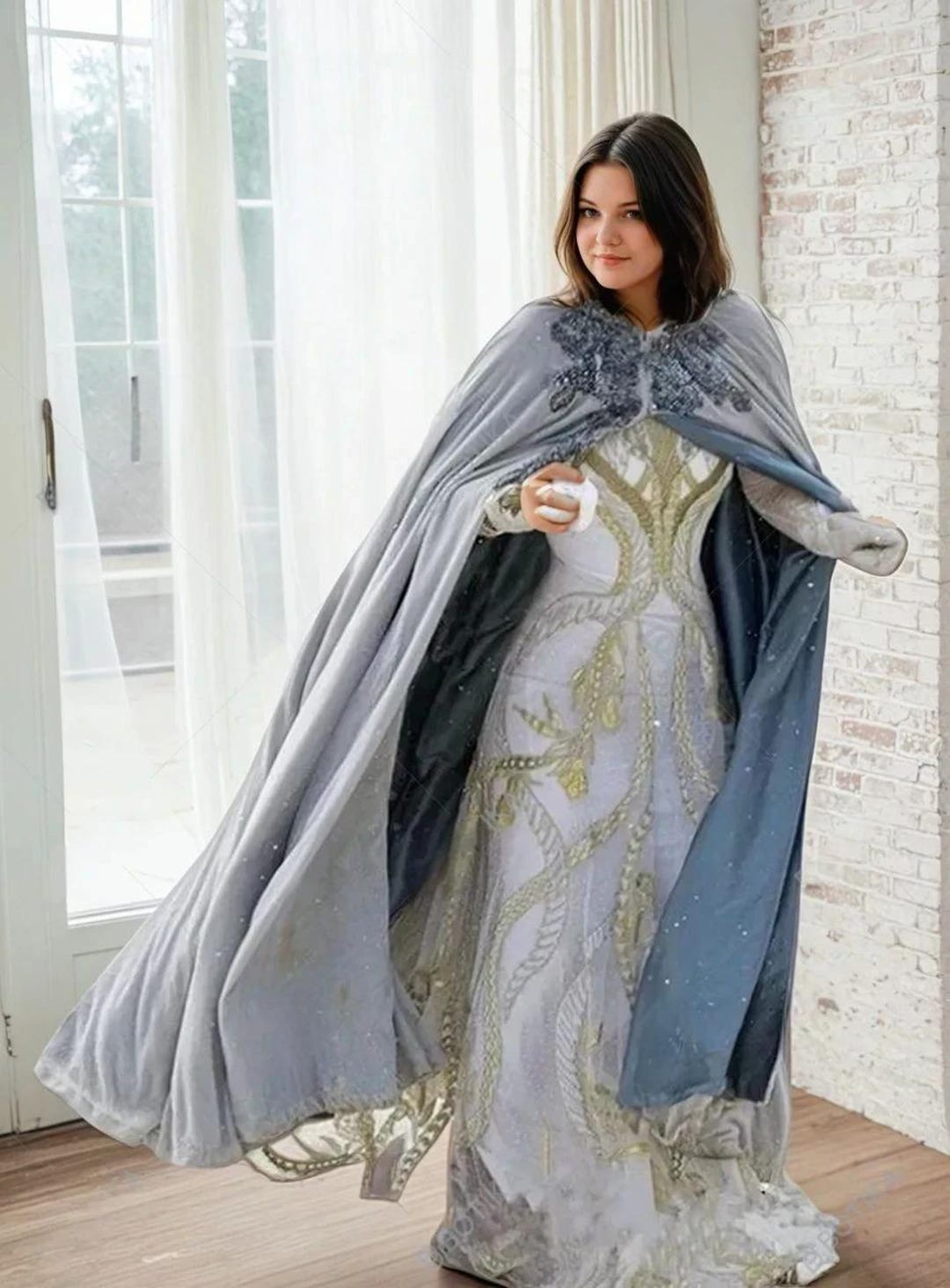 Bridal Cape Hooded Velvet Custom Regency Cloak Romantic Even Cloak Long Wizards Robe Fairy ...