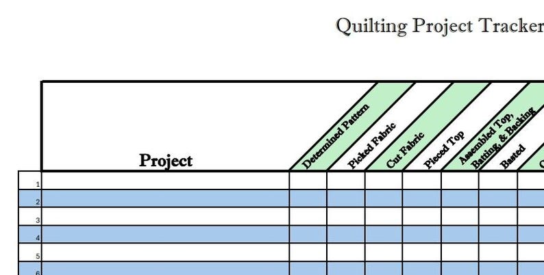 Project Tracker for Quilting - Etsy