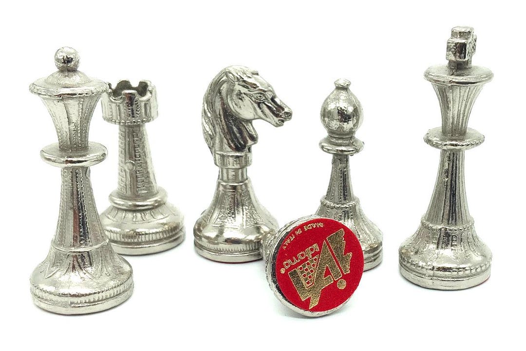 Italian Chess Pieces Mignon – Gold Silver Plated Zinc Set – King 4.8 Cm ...