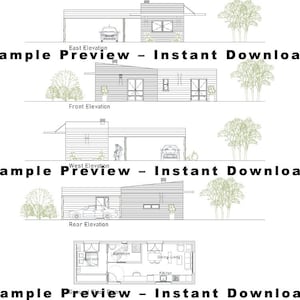 Modern Modüler Tiny House Plan | DWG + PNG | Prefab Small House Design ...