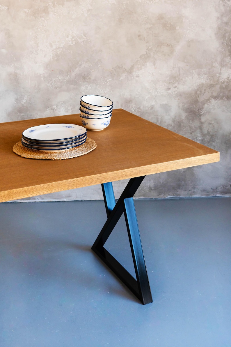 Metal Dining Table Legs Set of 2, X-shape Industrial Iron Legs, Heavy ...