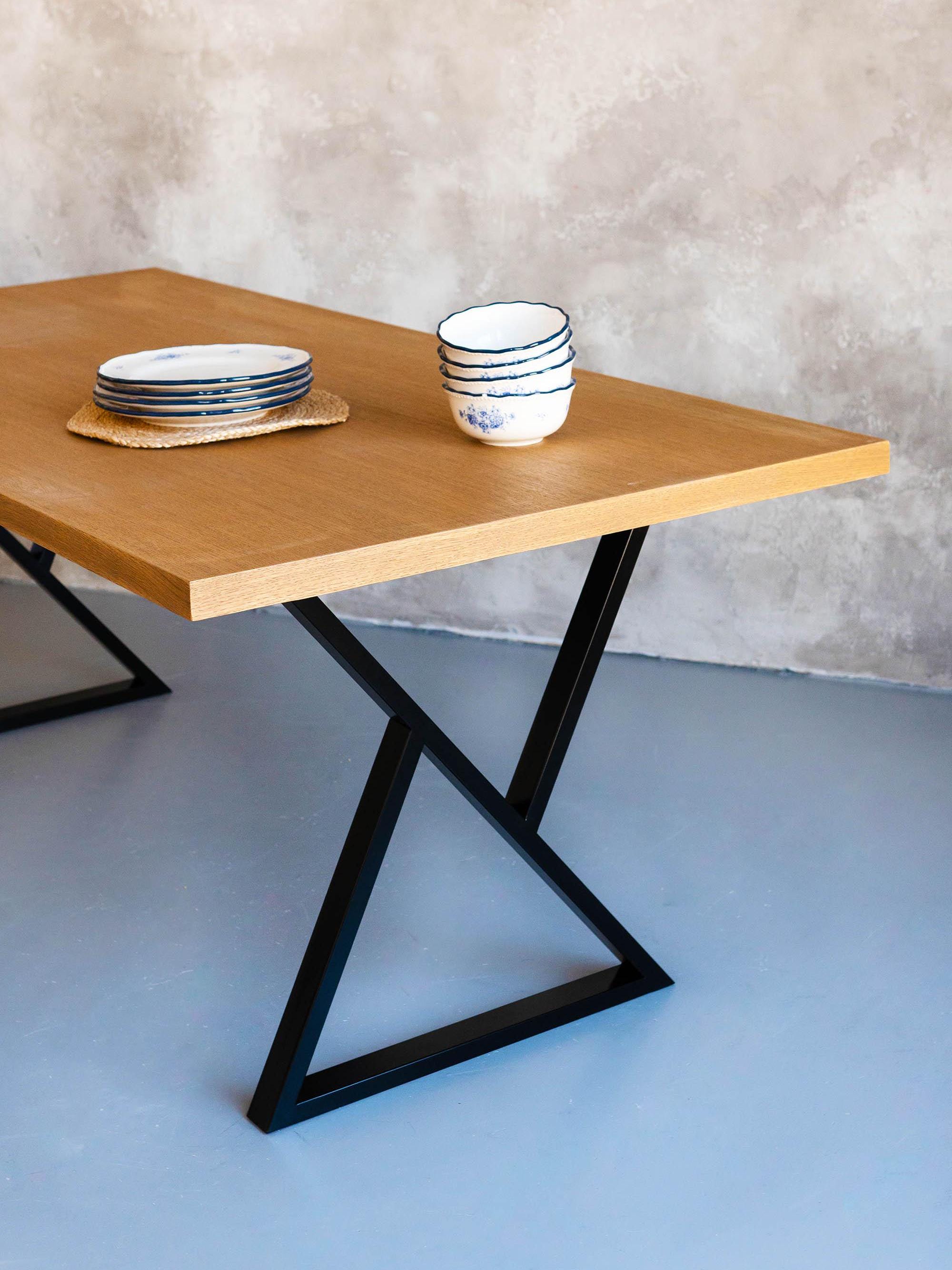 Steel Dining Table Legs (set of 2) X-shape, Modern Metal Table Legs ...