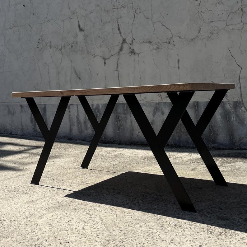 Black Steel Y Shape Table Legs, Heavy Duty Metal Base for Office Desk ...