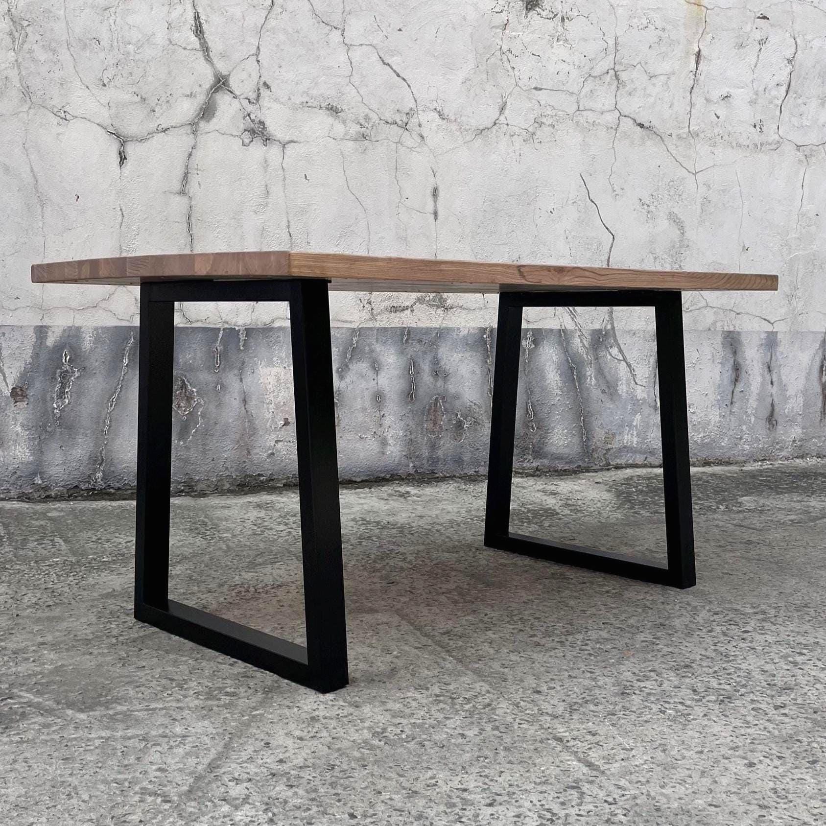 Industrial Metal Table Legs, Trapezoid Steel Table Base for Dining ...