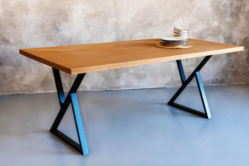 Steel Dining Table Legs (set of 2) X-shape, Modern Metal Table Legs ...