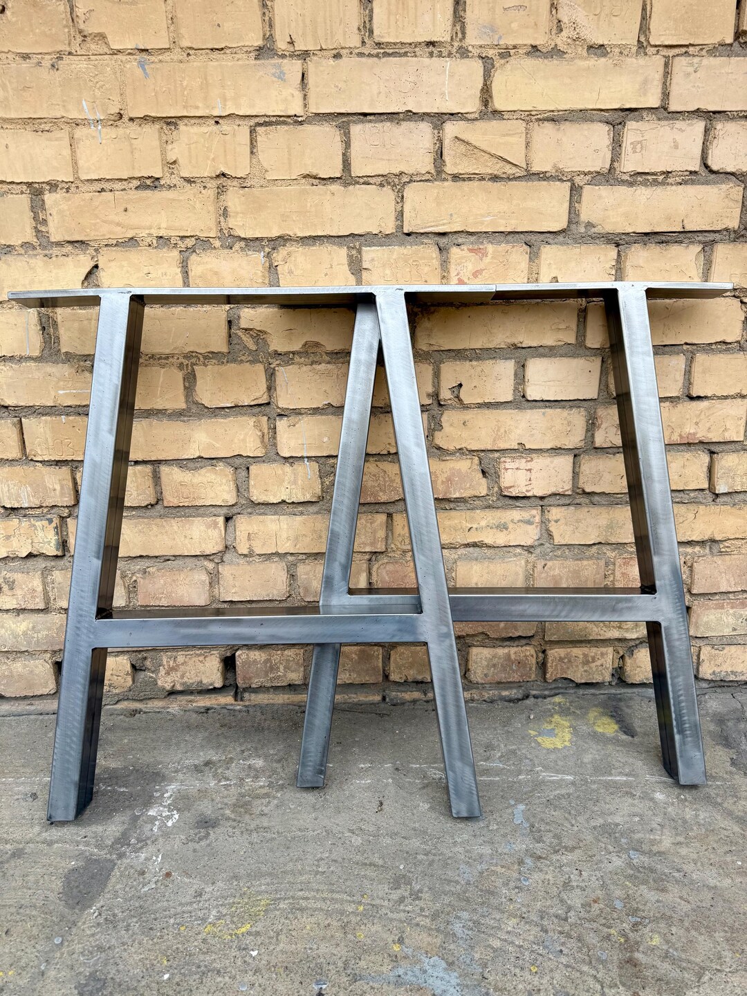 Metal A Frame Industrial Table Legs ( Set of 2) - Matte Black & Clear ...