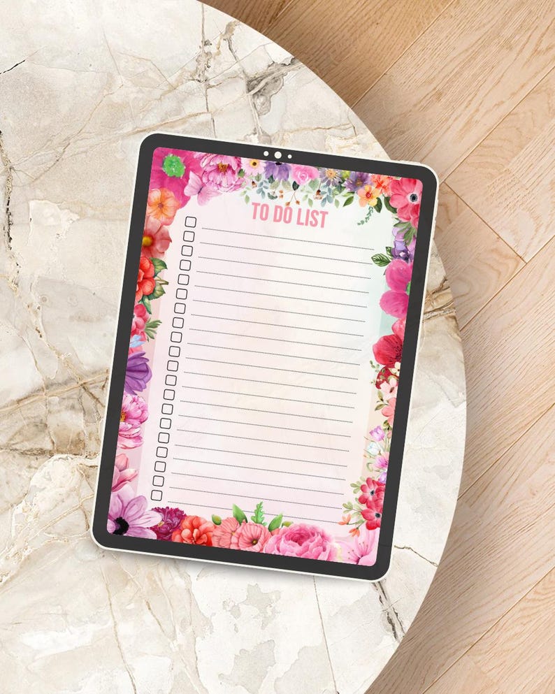 Floral To-do List Printable | Daily Planner Template | A4 PDF Download ...