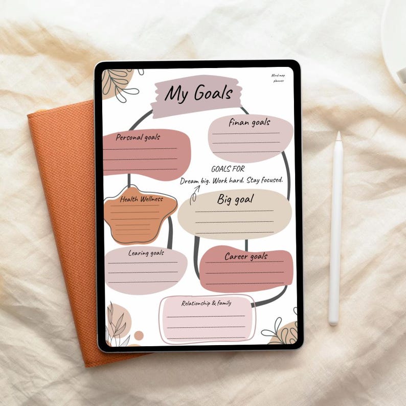 Printable & Fillable Mind Map for Personal Goals | Goal Planner PDF ...