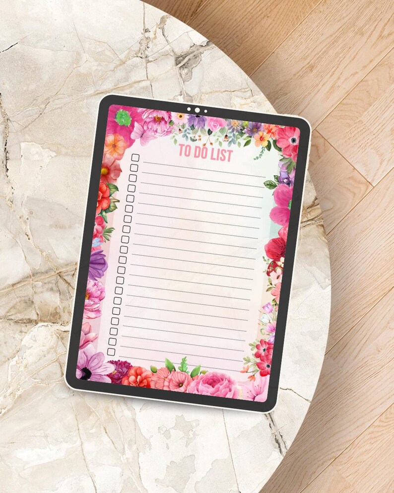 Floral To-do List Printable | Daily Planner Template | A4 PDF Download ...