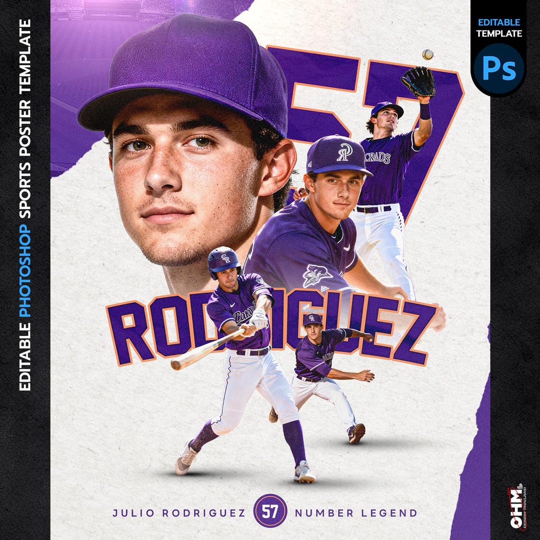 Editable Baseball Poster Template | Photoshop Sports Design (PSD File ...