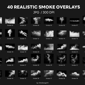 40 Realistic Smoke Effect Overlays: Photo & Sport Backdrops (digital ...