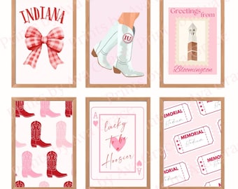 Indiana University Wall Prints | 8x10 | Pack of 6 | College Dorm Room ...