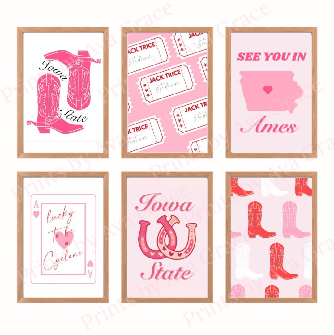 Iowa State University Wall Prints | 8x10 | Pack of 6 | College Dorm ...