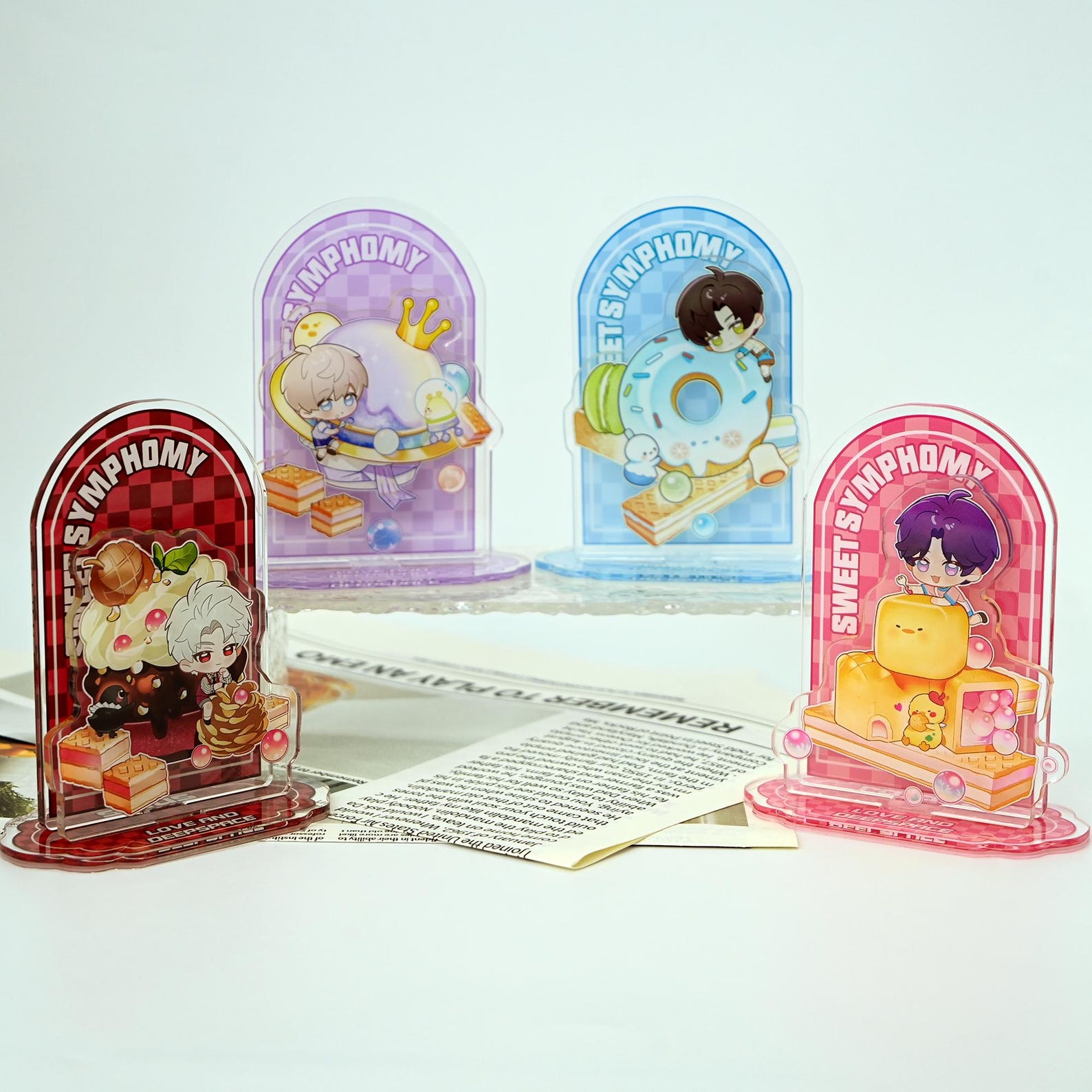 Love and Deepspace Acrylic Standee, Cute Dessert Theme, Rafayel Sylus ...