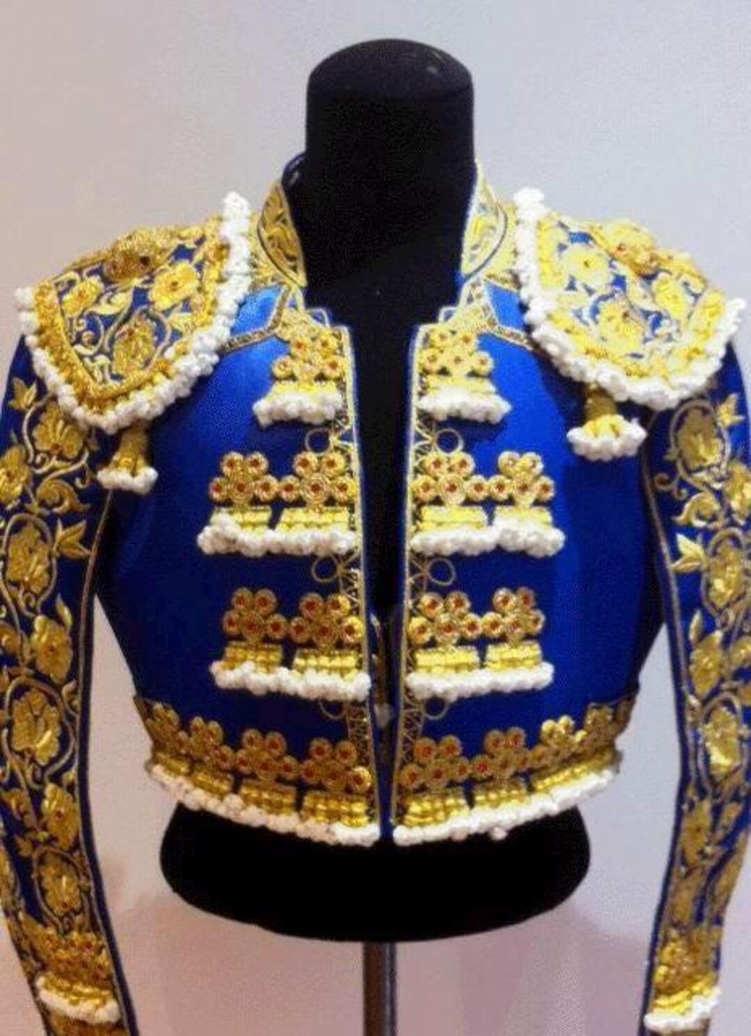 Men's Customized Blue Gold Embroidered Designer Matador Jacket ...