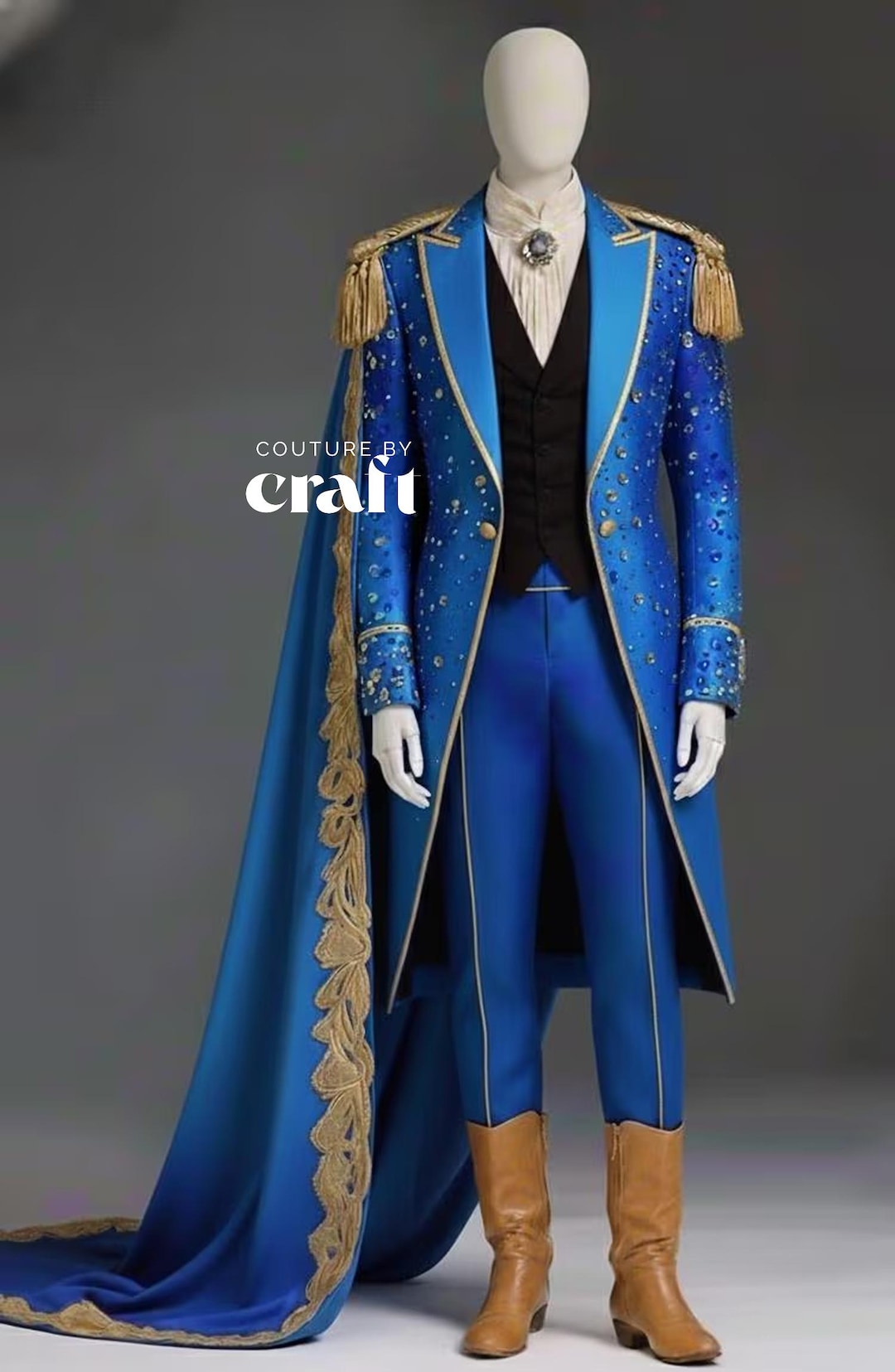 Royal Blue Prince Suit | Crystal Embellished Costume | Regal Men's ...