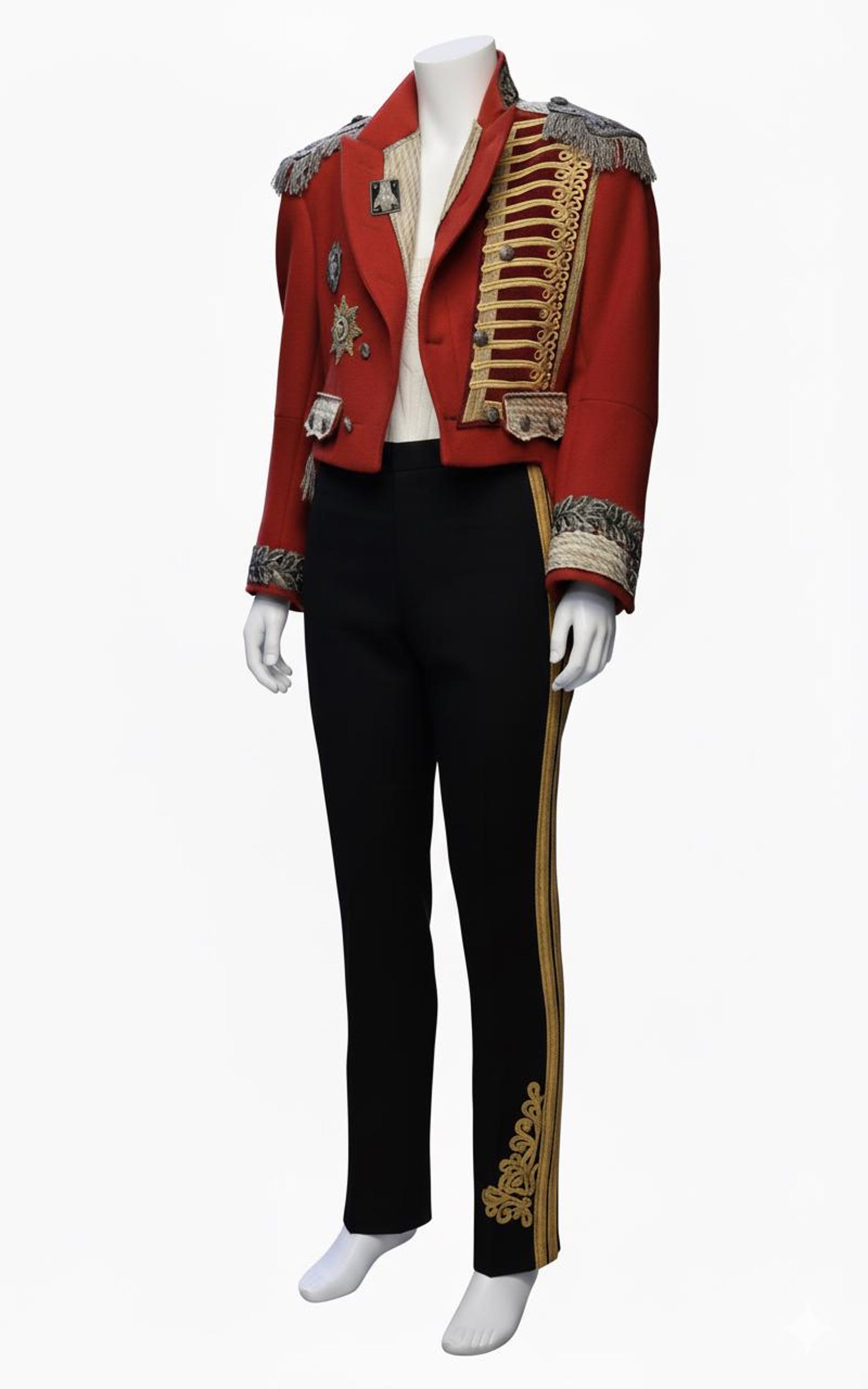 Men’s Red Military Jacket Costume | Vintage Style Parade Uniform With ...