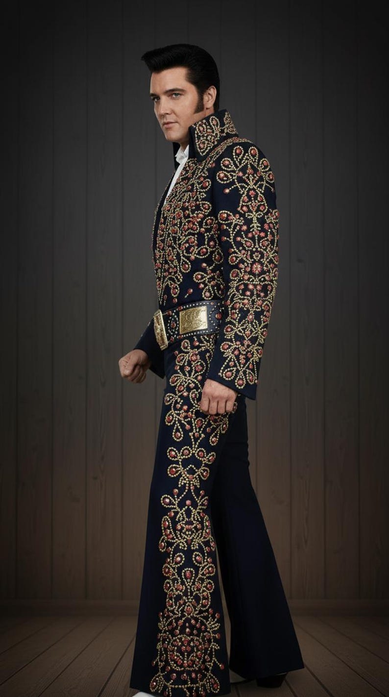 Elvis Style Rhinestone Jumpsuit | Rock & Roll Costume | Stage ...