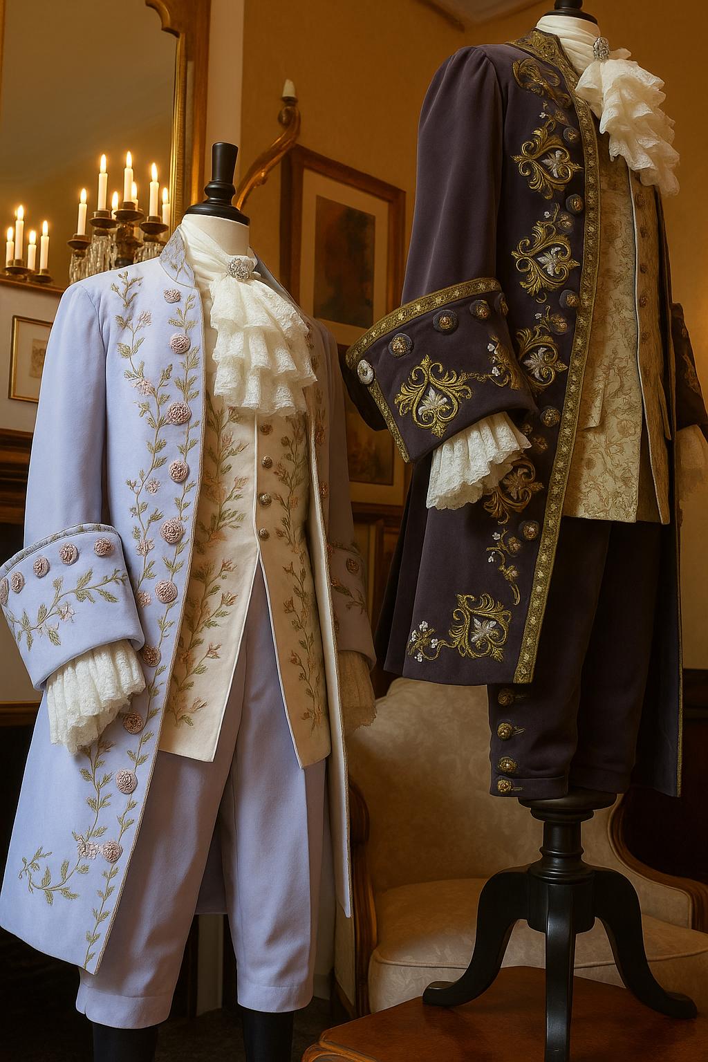 18thcentury Rococo Court Coats Embroidered Suit 1700s Historical Theatre Balls, Cosplay and Gala ...