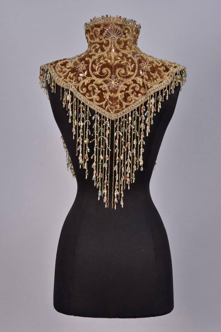 Embroidered Velvet Capelet | Victorian Beaded Fringe Shoulder Shawl - Etsy