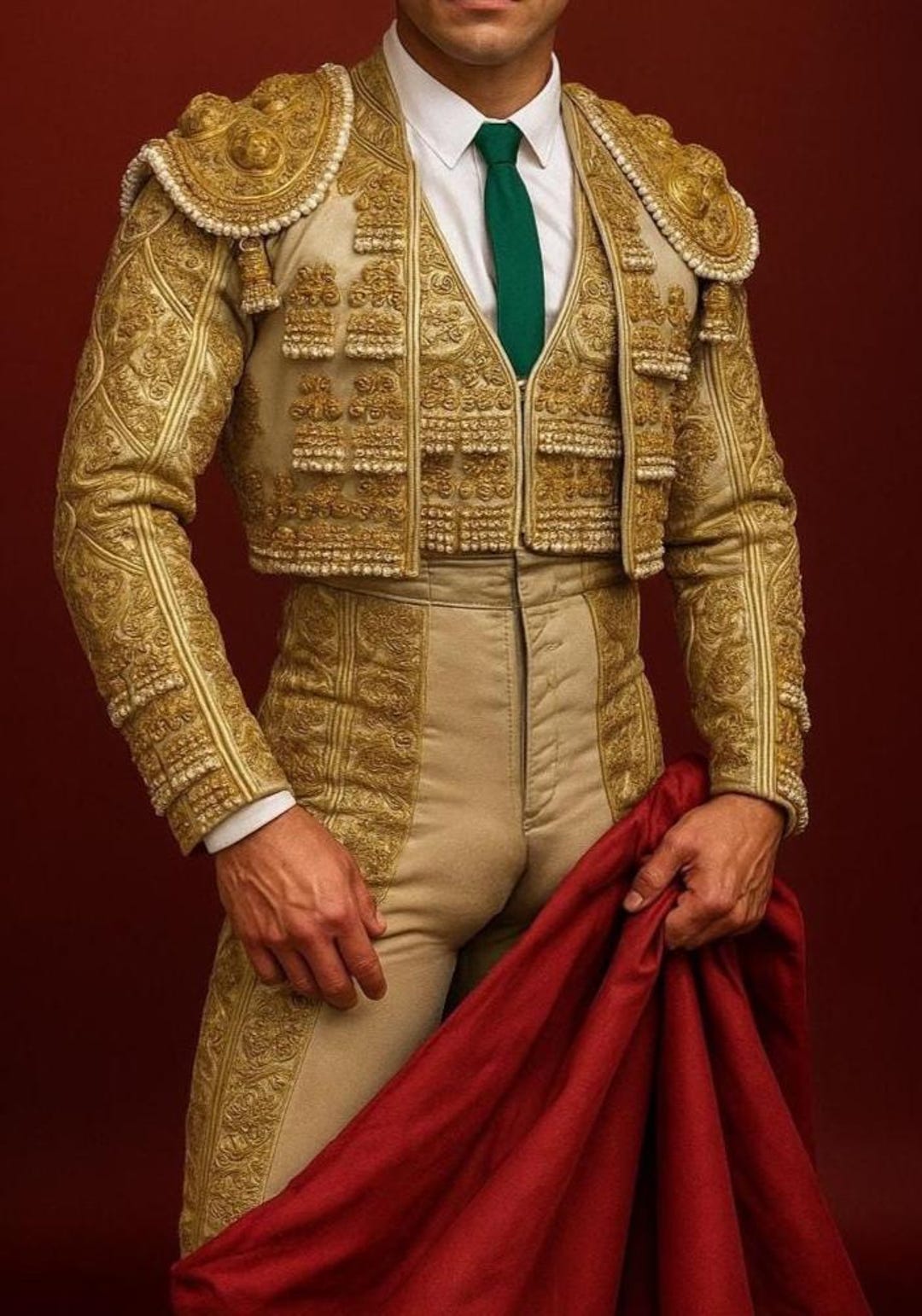 Golden Embroidered Matador Suit Traditional Spanish Bullfighter Costume ...