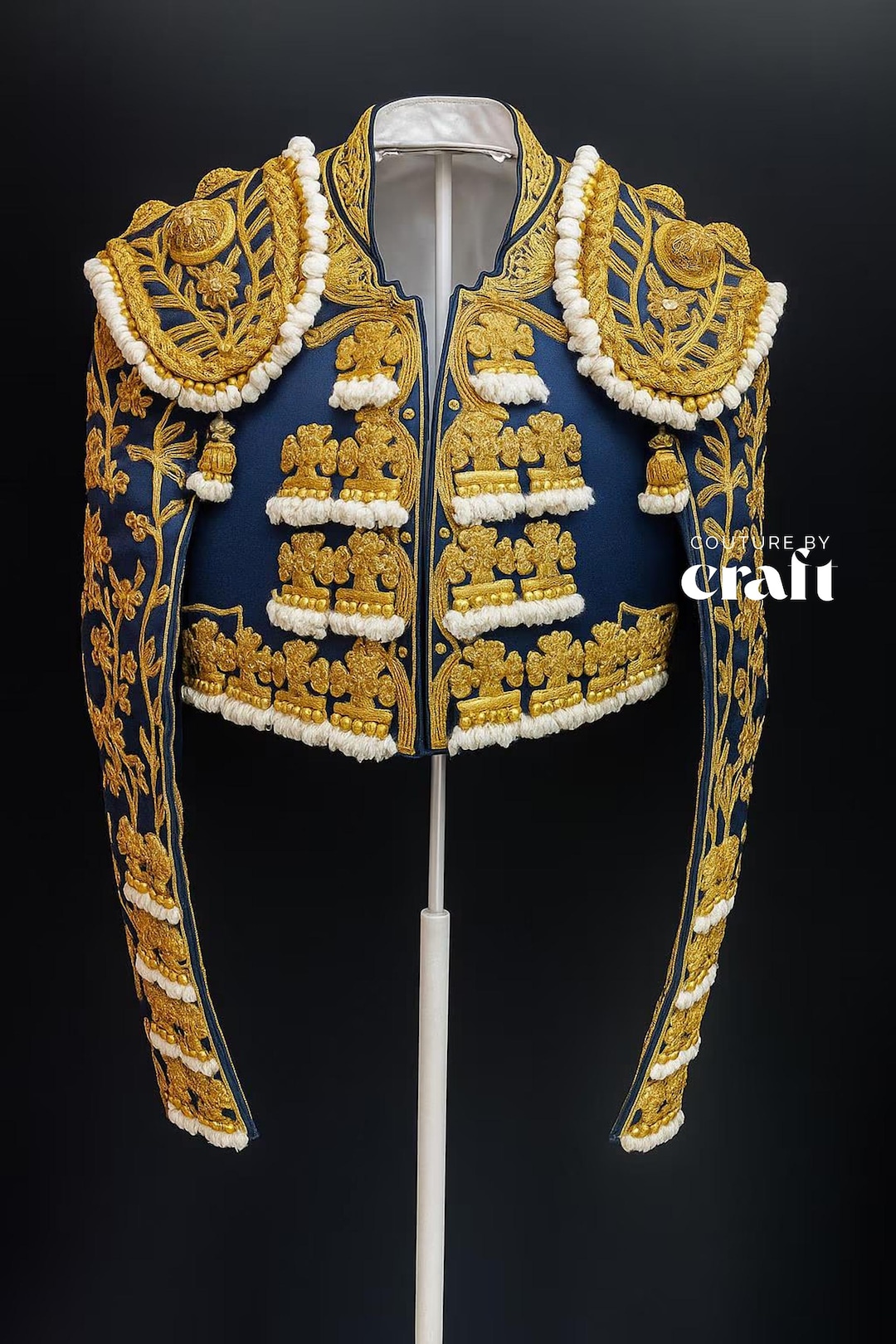 Handmade Royal Blue Matador Jacket, Gold Embroidered Cotton ...