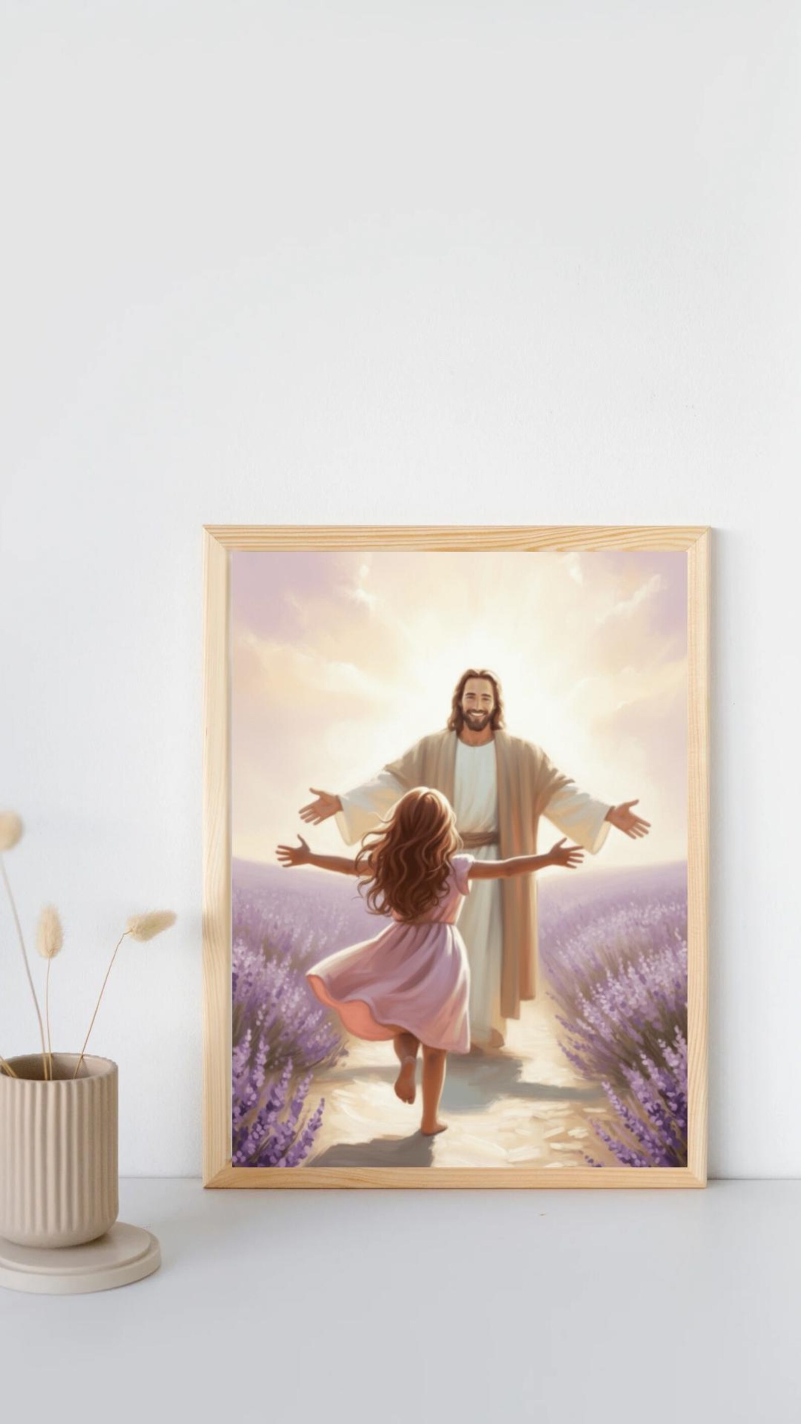 Leap of Faith, Christian Wall Art, Jesus and Girl, Jesus Painting ...